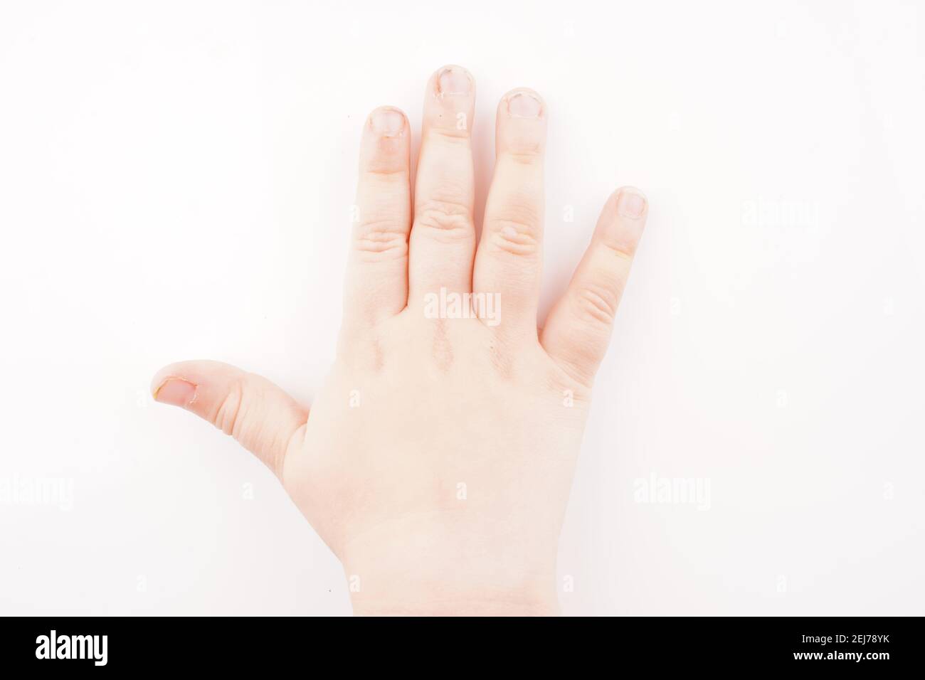 hand of a child on a white background Stock Photo - Alamy