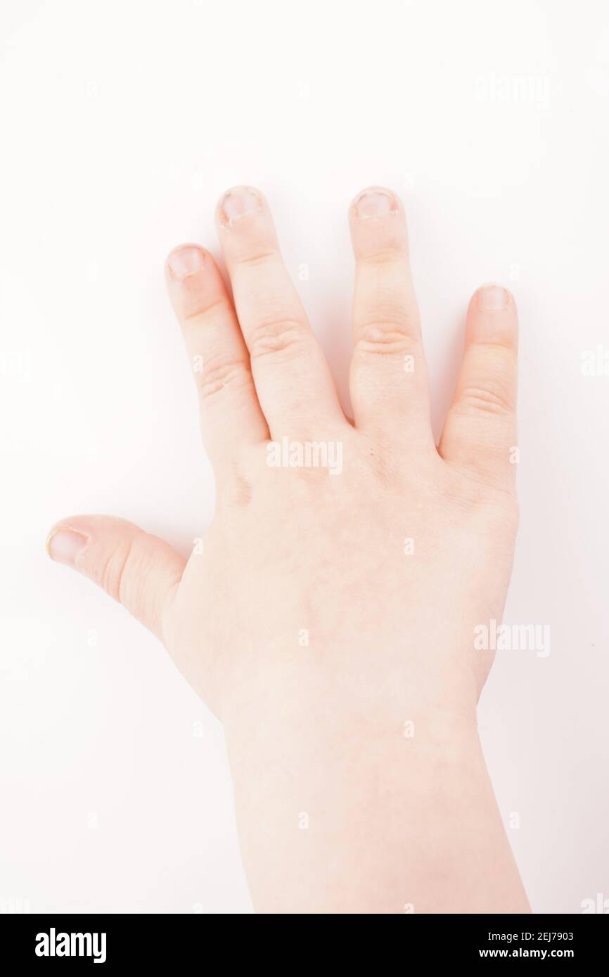 hand of a child on a white background Stock Photo - Alamy