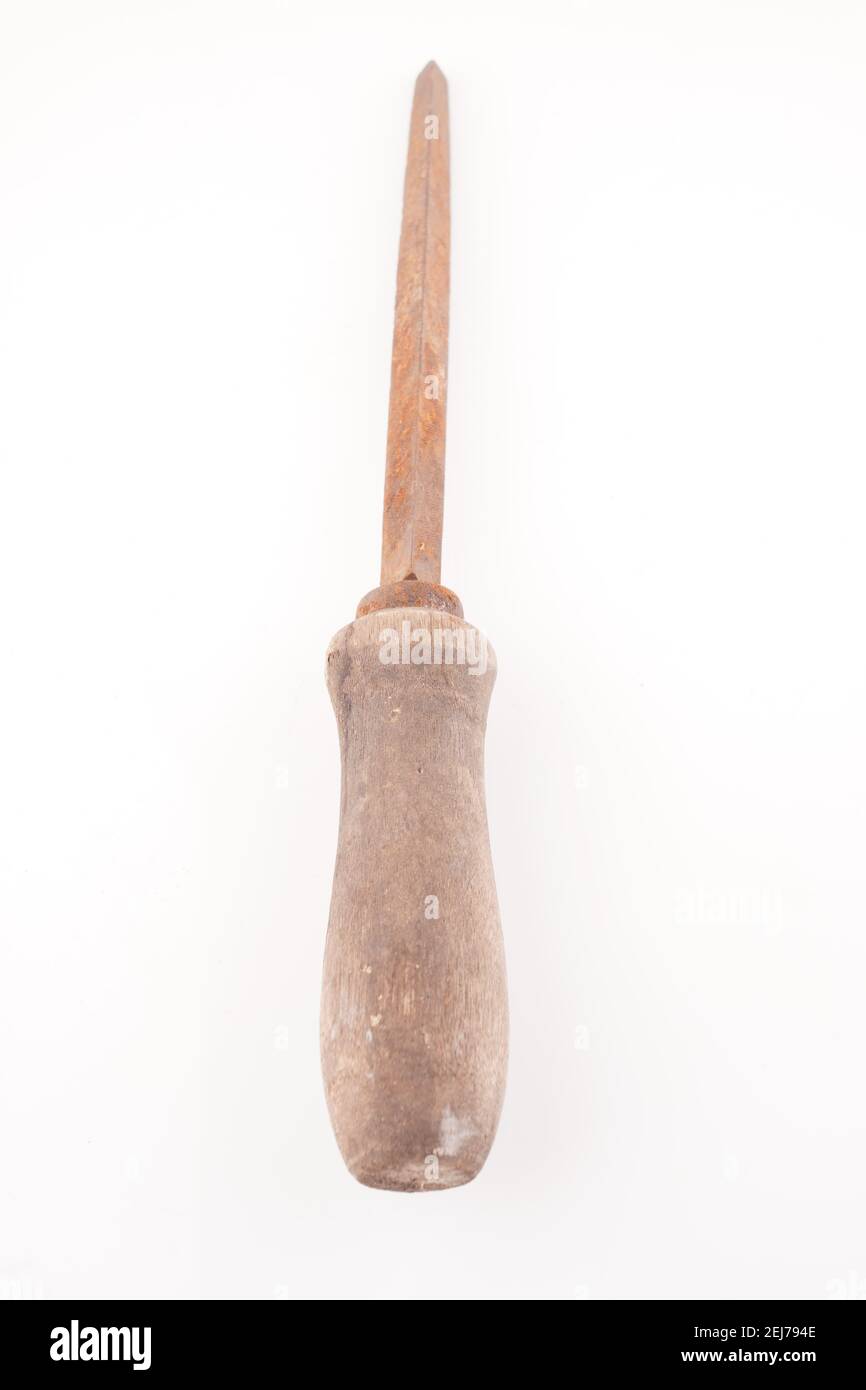 rusty file on white background Stock Photo - Alamy