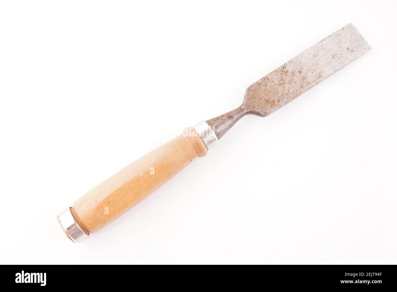 wooden chisel on white background Stock Photo - Alamy