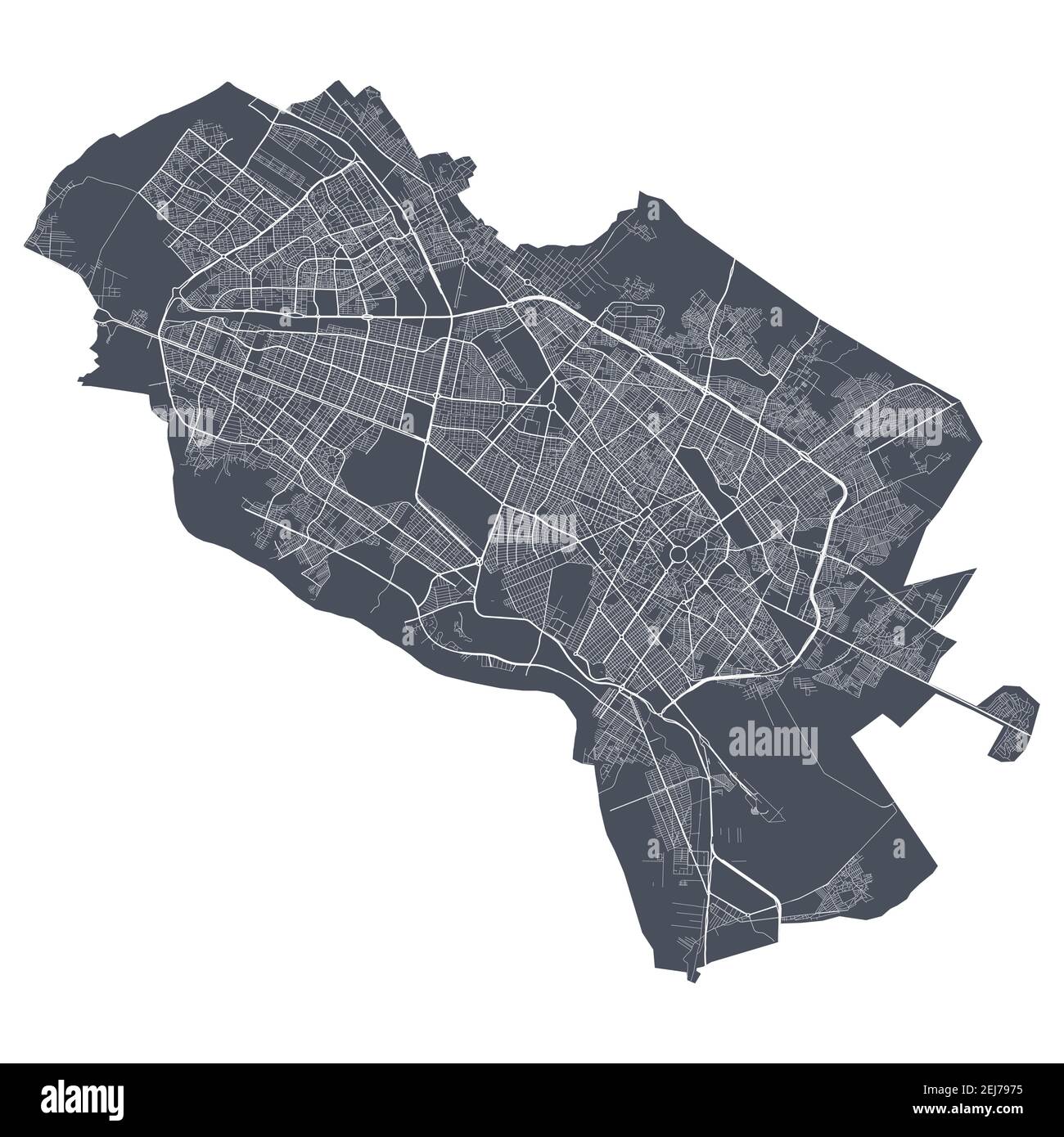 Mashhad map. Detailed vector map of Mashhad city administrative area ...