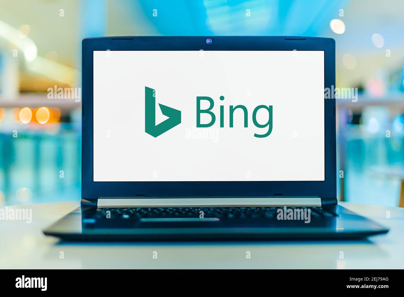 POZNAN, POL - JUL 25, 2020: Laptop computer displaying logo of Bing, a ...