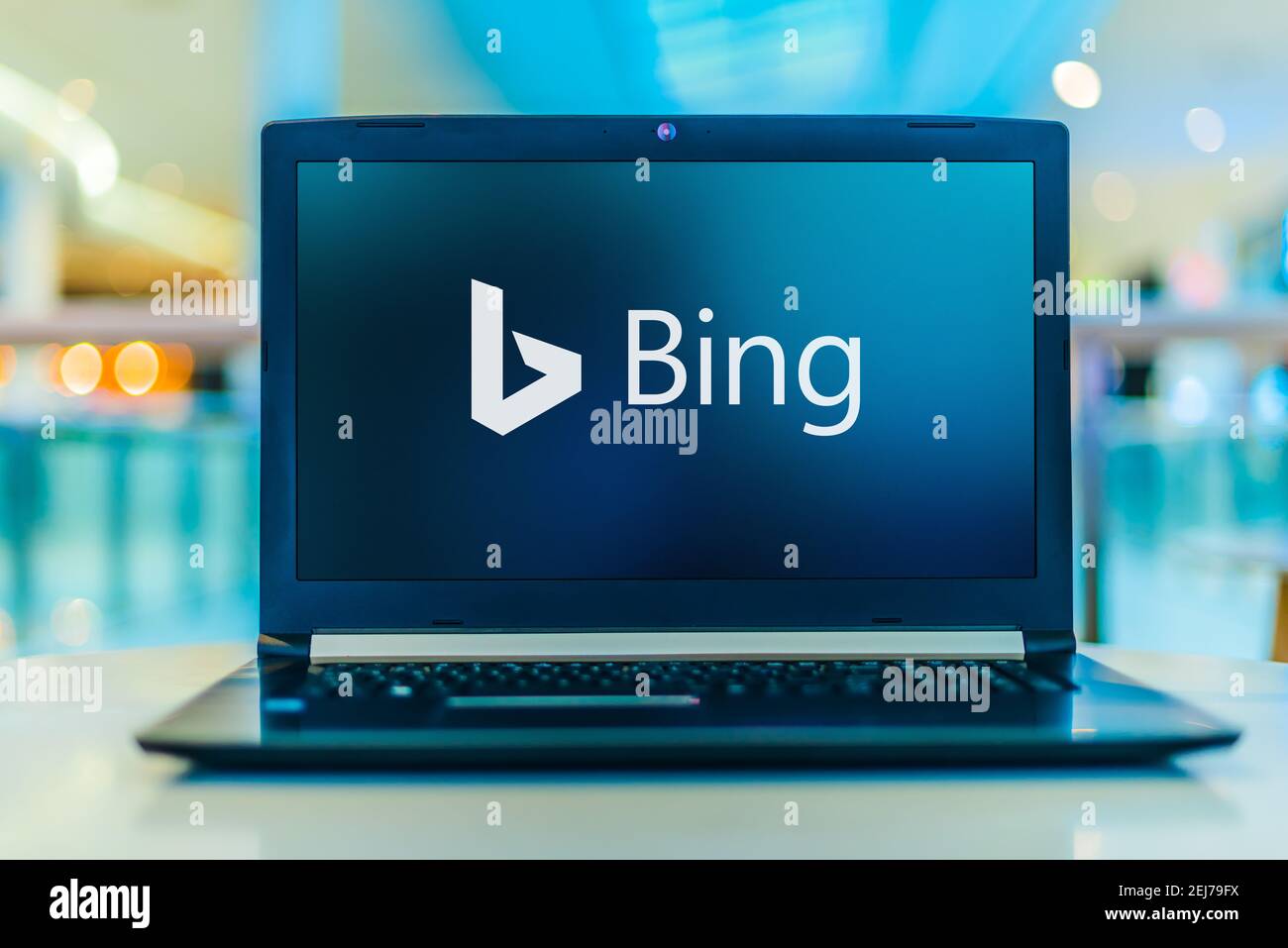 POZNAN, POL - JUL 25, 2020: Laptop computer displaying logo of Bing, a ...