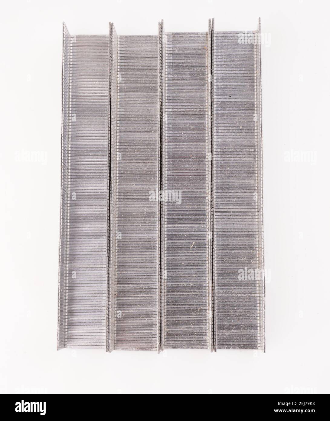 staples for construction stapler on white background Stock Photo - Alamy