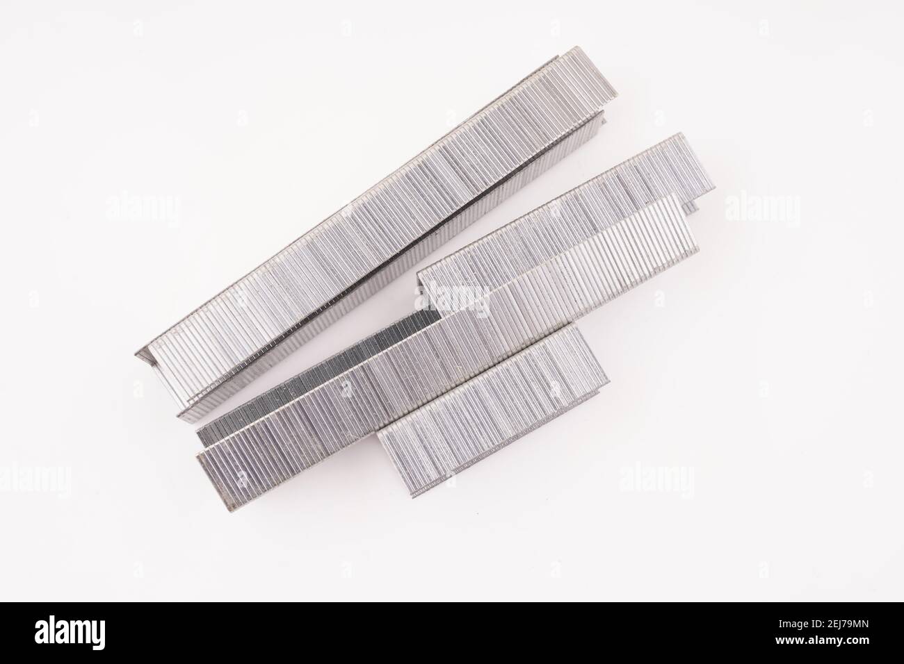 staples for construction stapler on white background Stock Photo - Alamy
