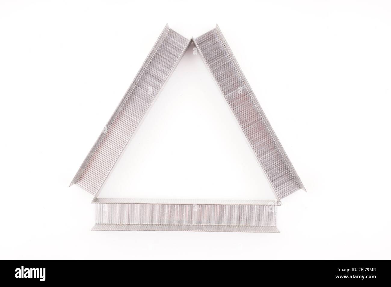 staples for construction stapler on white background Stock Photo - Alamy