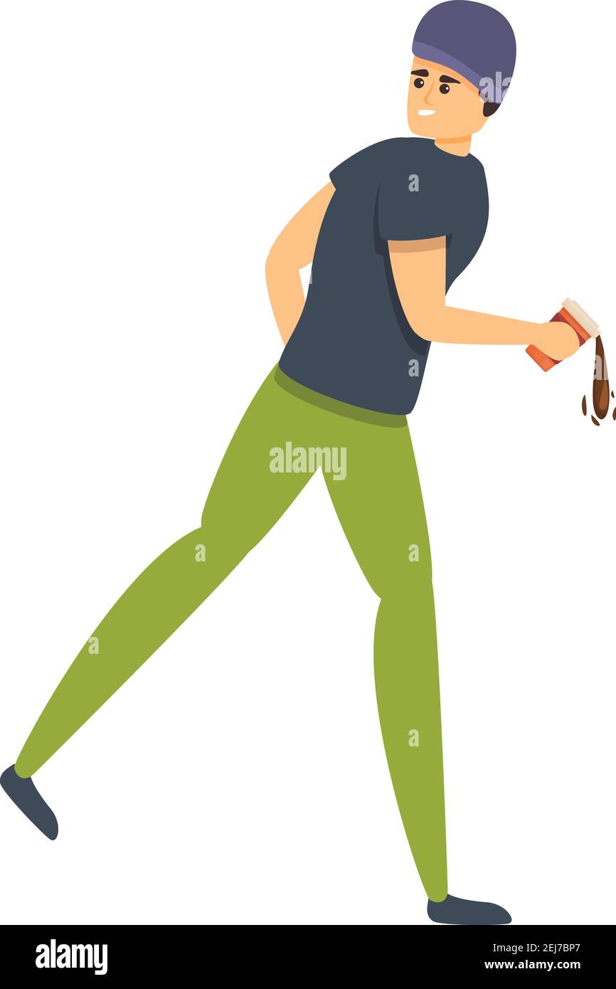 Coffee careless person icon. Cartoon of coffee careless person vector ...