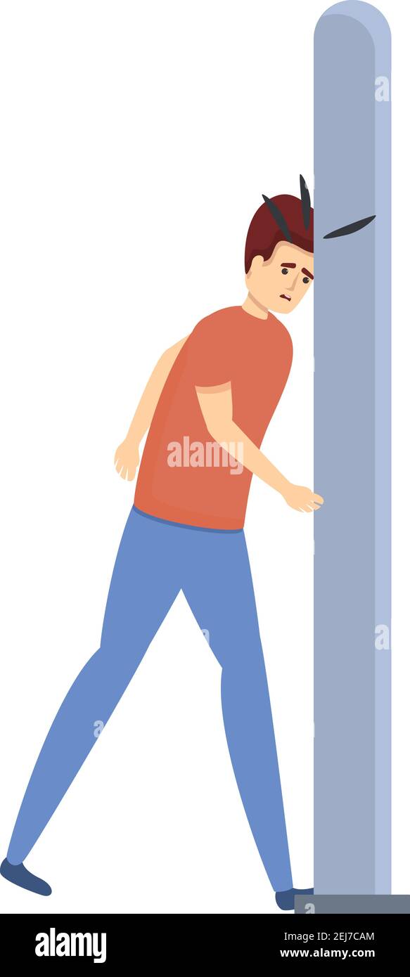 Careless man pillar icon. Cartoon of careless man pillar vector icon ...