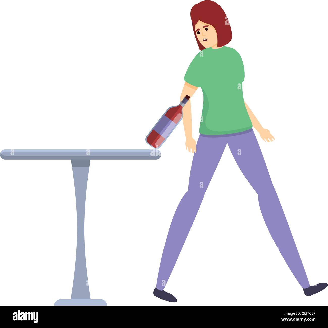 Careless girl bottle icon. Cartoon of careless girl bottle vector icon ...