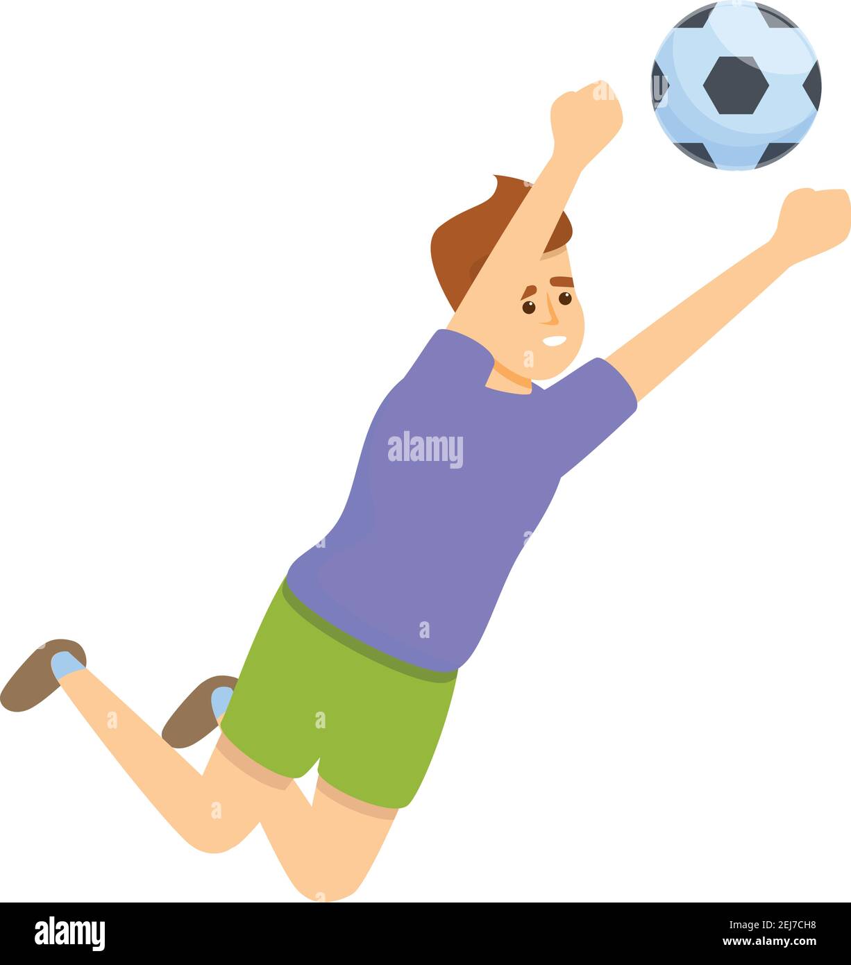 Kid catch soccer ball icon. Cartoon of kid catch soccer ball vector ...