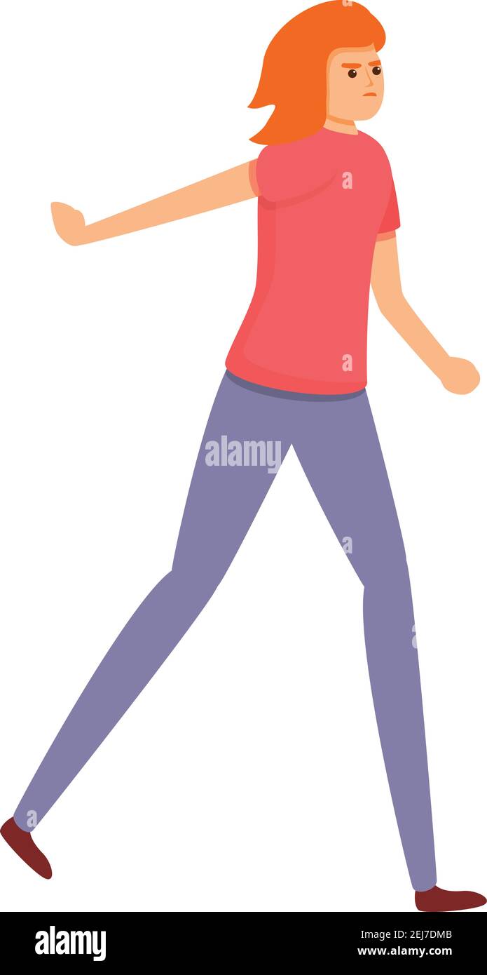 Dislike angry girl icon. Cartoon of dislike angry girl vector icon for ...