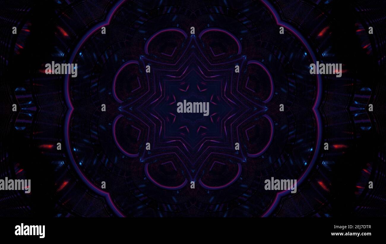 Abstract 3d illustration of dynamic dark blue mandala sphere Stock ...