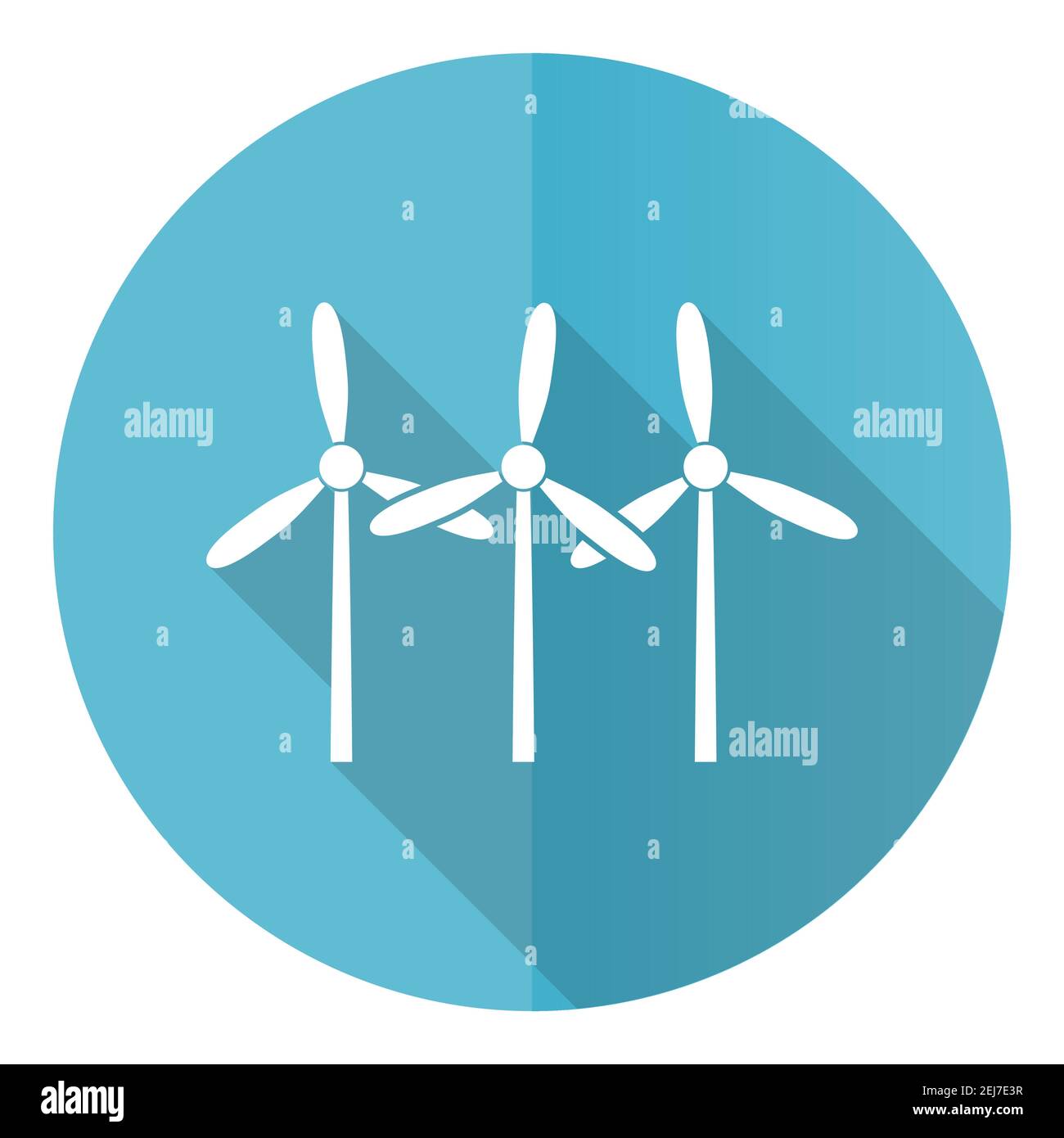Wind turbines, renewables blue icon, flat design vector illustration in ...