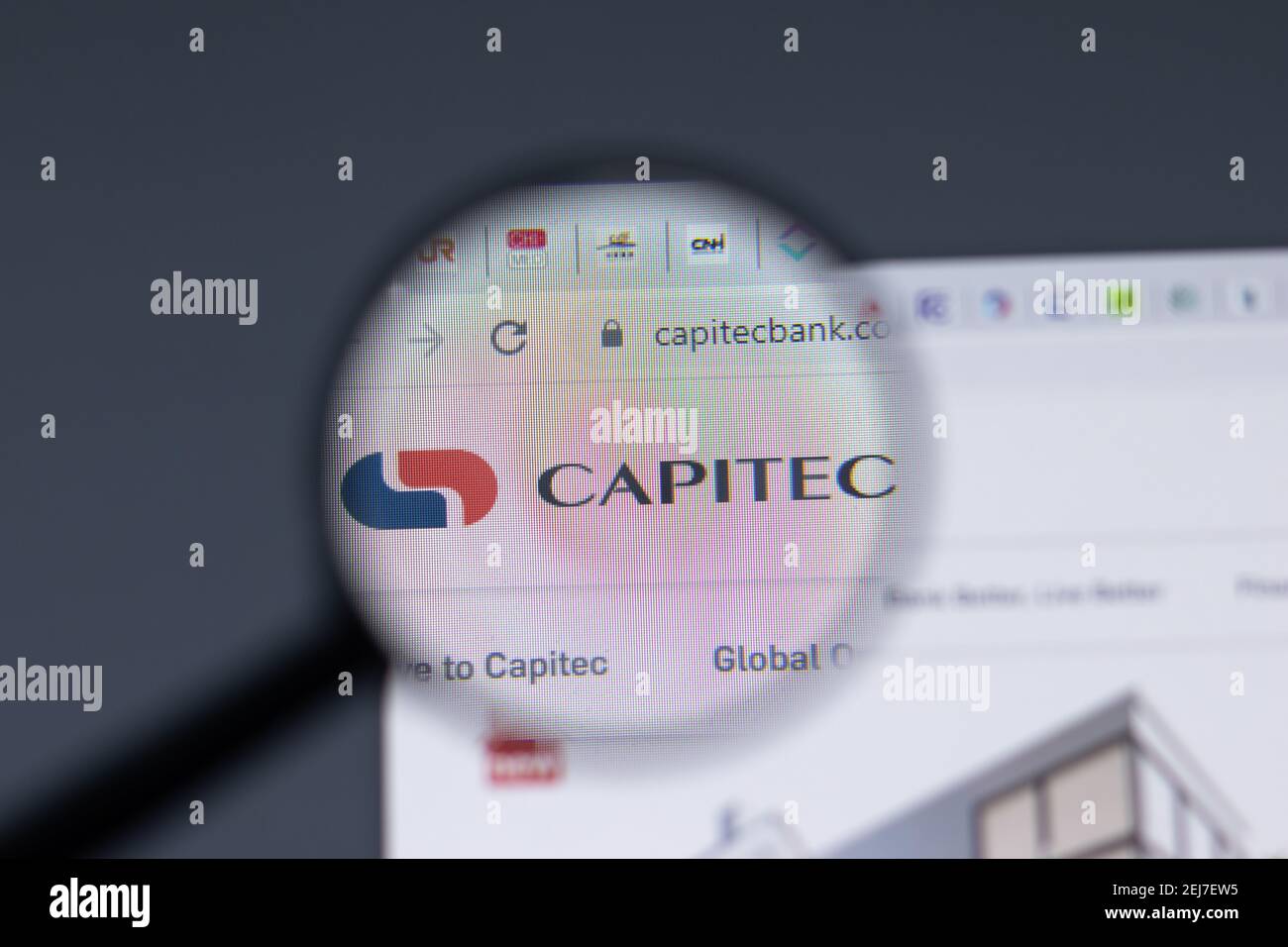New York, USA - 17 February 2021: Capitec logo close up on website page ...