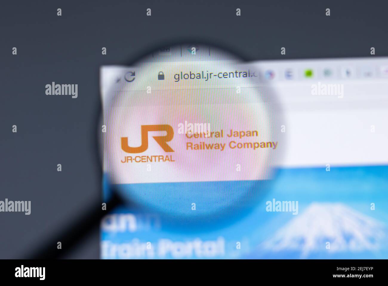 New York, USA - 17 February 2021: Central Japan Railway logo close up ...