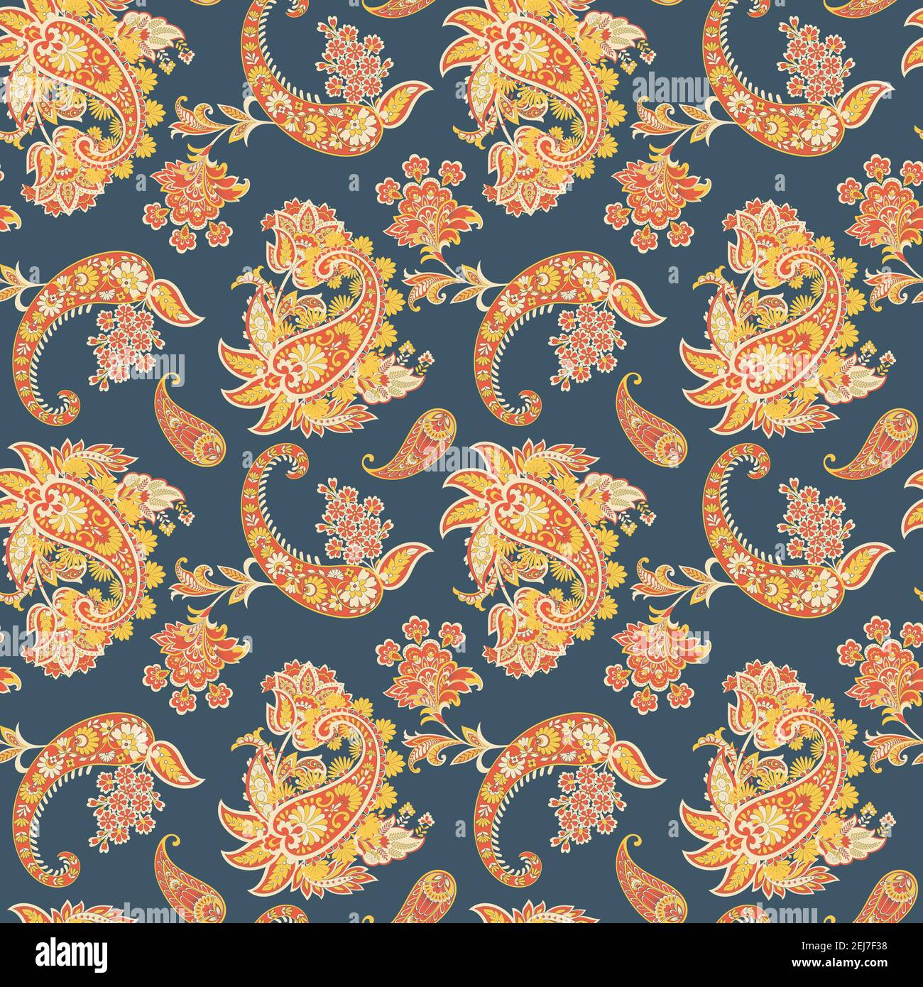 Seamless pattern with paisley ornament. Ornate floral decor. Vector ...