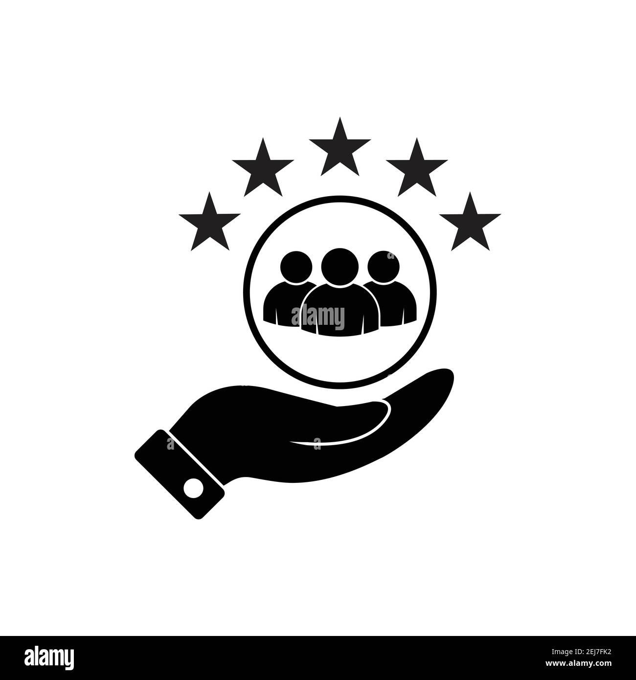 Premium quality customer service icon vector. People group with 5 stars ... Premium quality customer service icon vector. People group with 5 stars ...