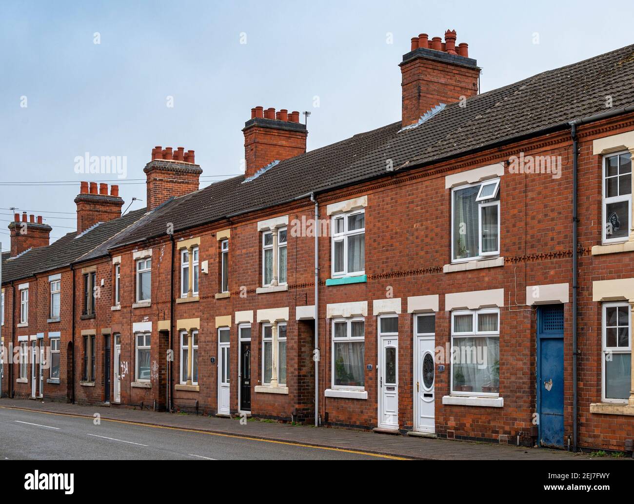 Loughborough, Leicestershire, England, UK. Typical inner-city terraced ...