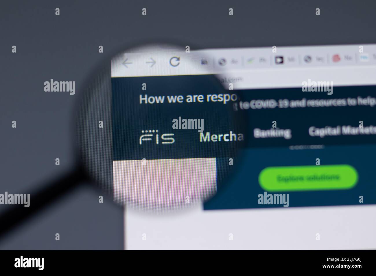 New York, USA - 17 February 2021: Fidelity National Information FIS ...