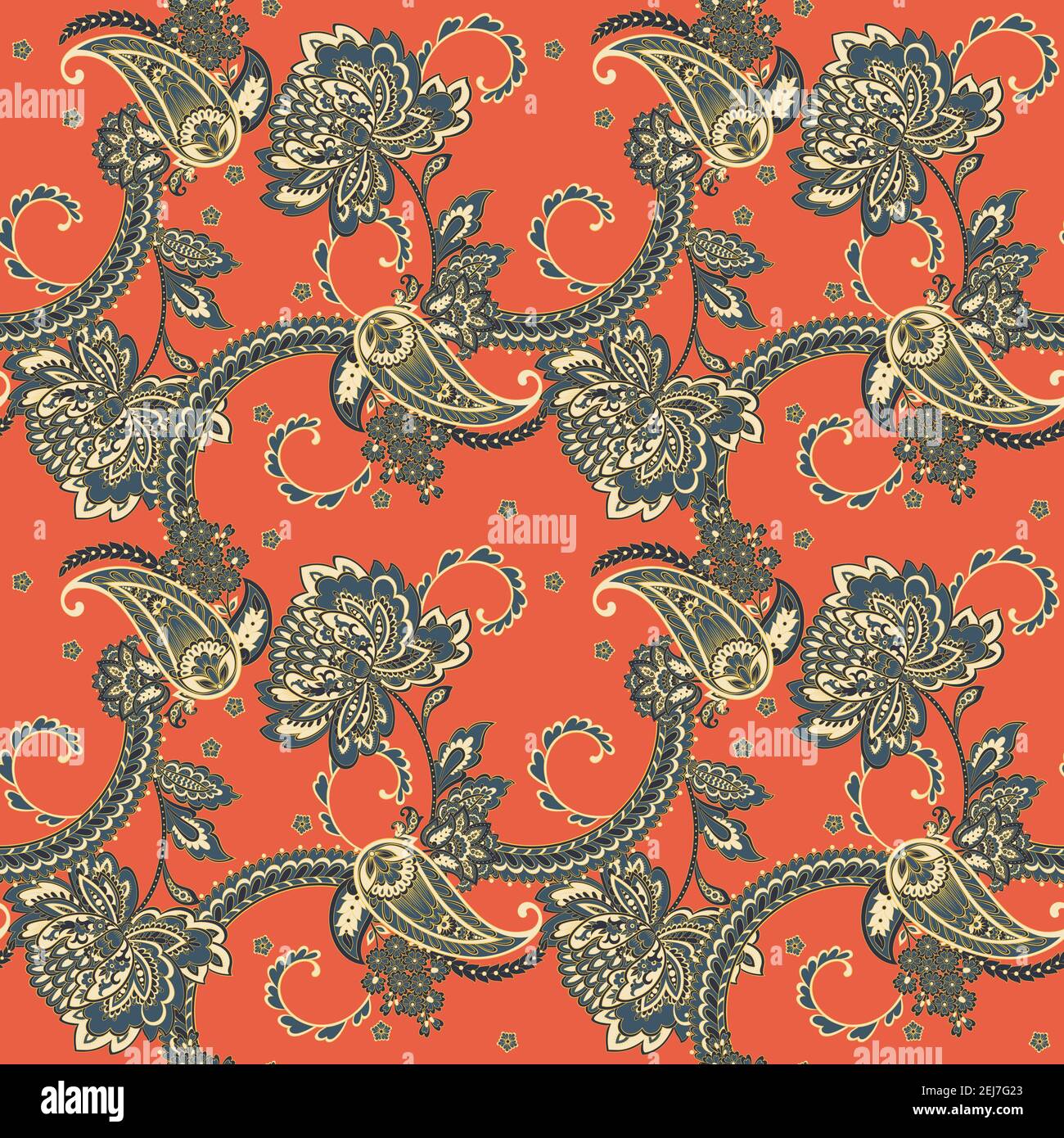 Paisley Floral oriental ethnic Pattern. Seamless Vector Ornament ...