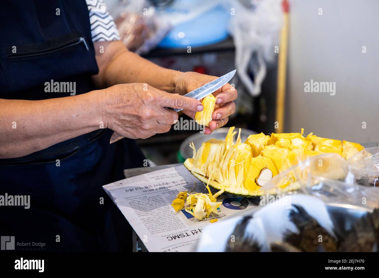 Happy woman dicing food hi-res stock photography and images - Alamy