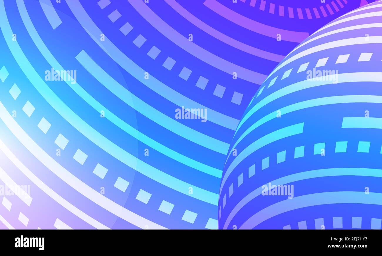 Glowing abstract background with striped spheres. Vector illustration ...