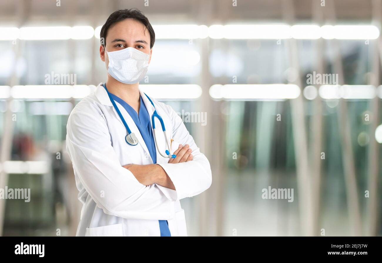 Masked doctor portrait, covid coronavirus concept Stock Photo - Alamy
