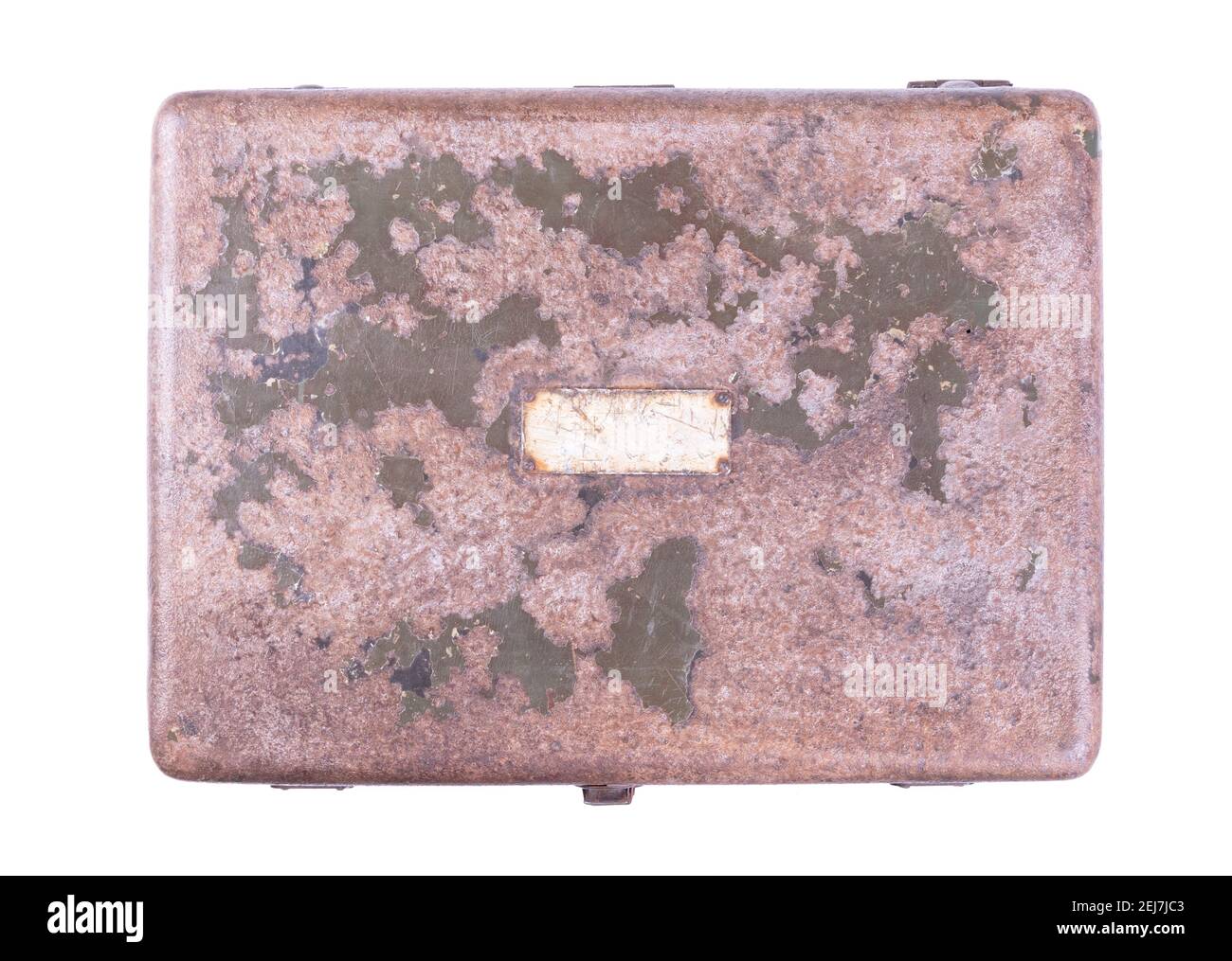Old rusted green army case, isolated on white Stock Photo - Alamy