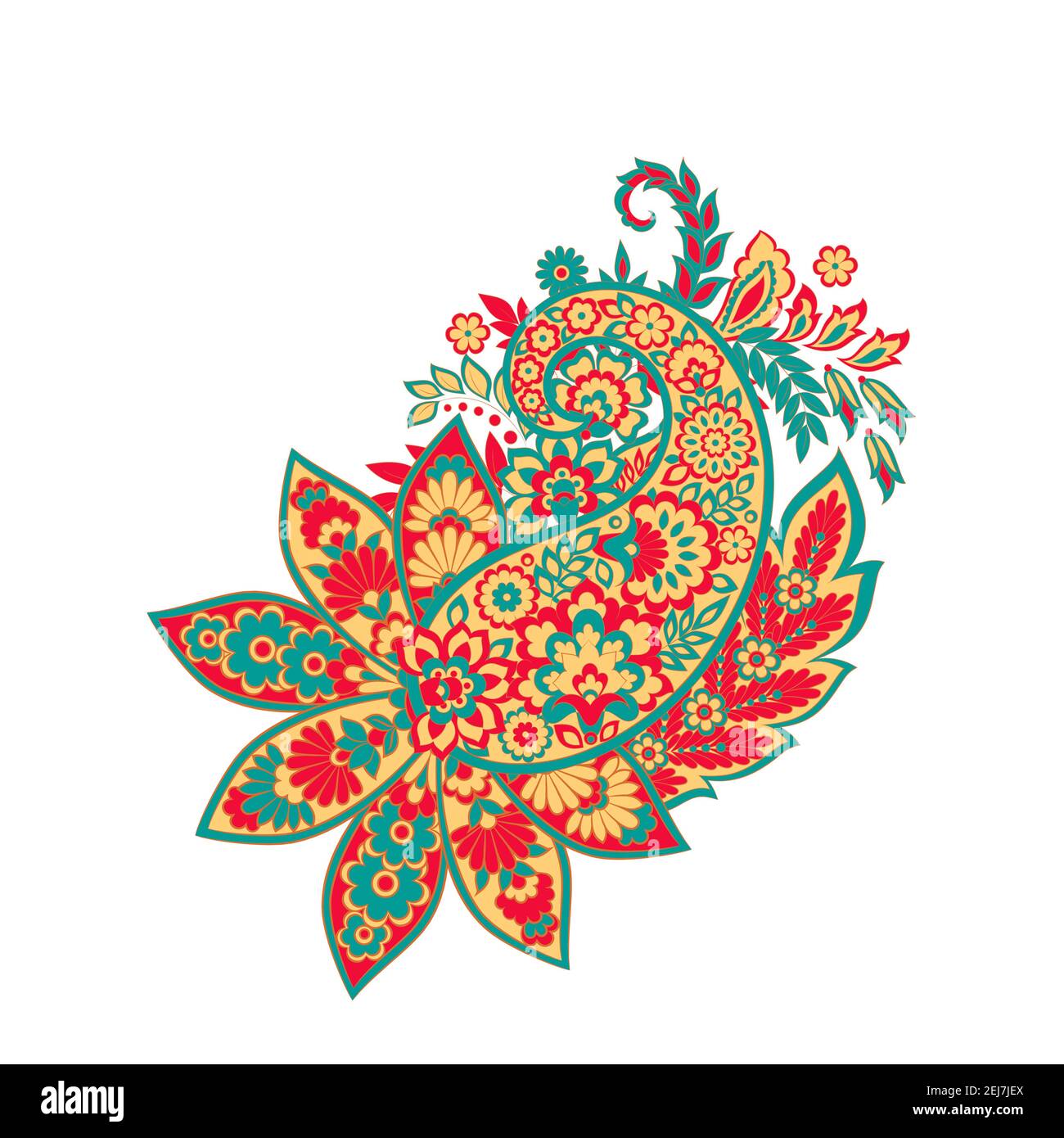 Paisley isolated. Card with paisley isolated for design. Floral vector ...