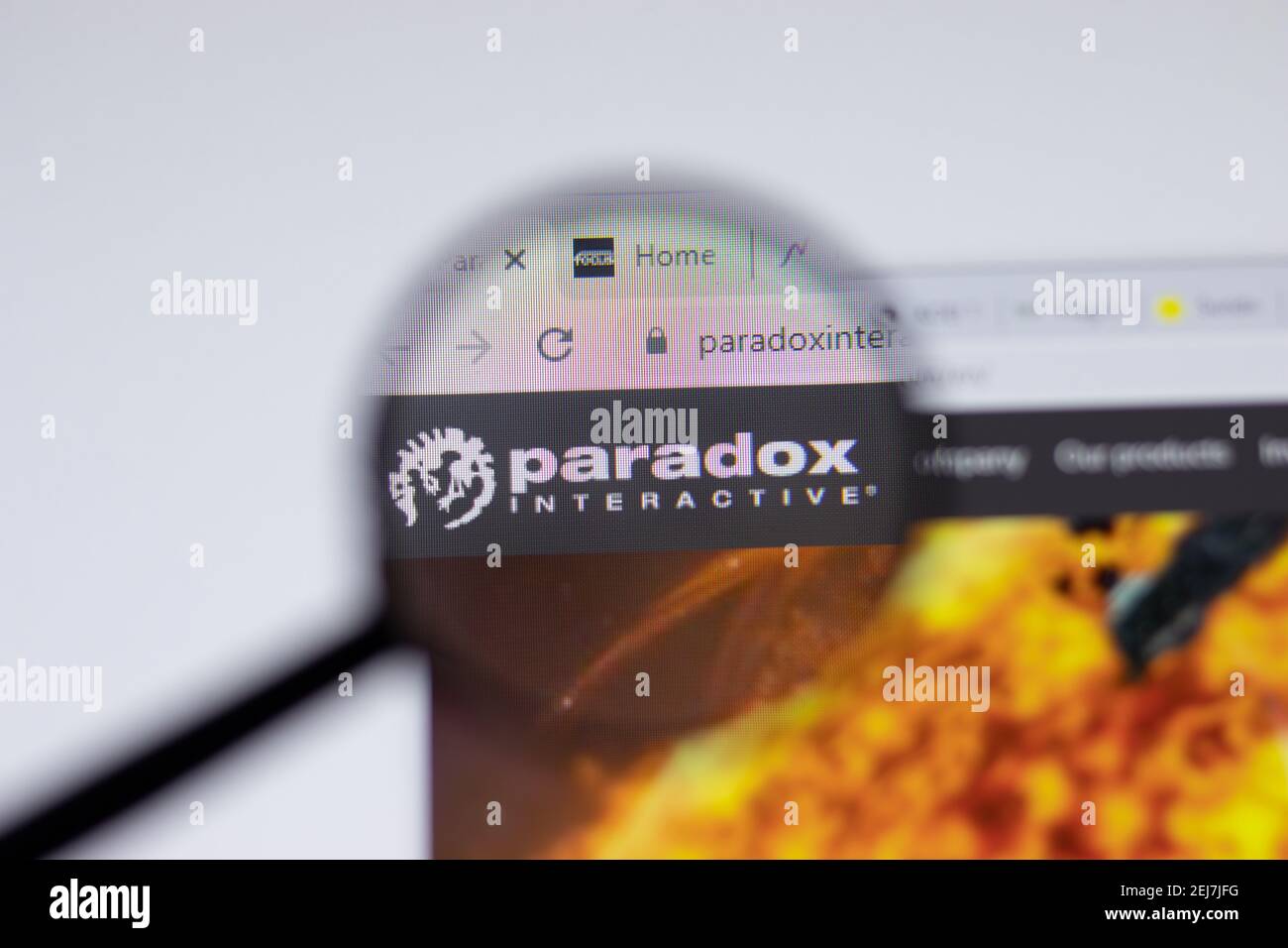 New York, USA - 17 February 2021: Paradox Interactive logo close up on ...