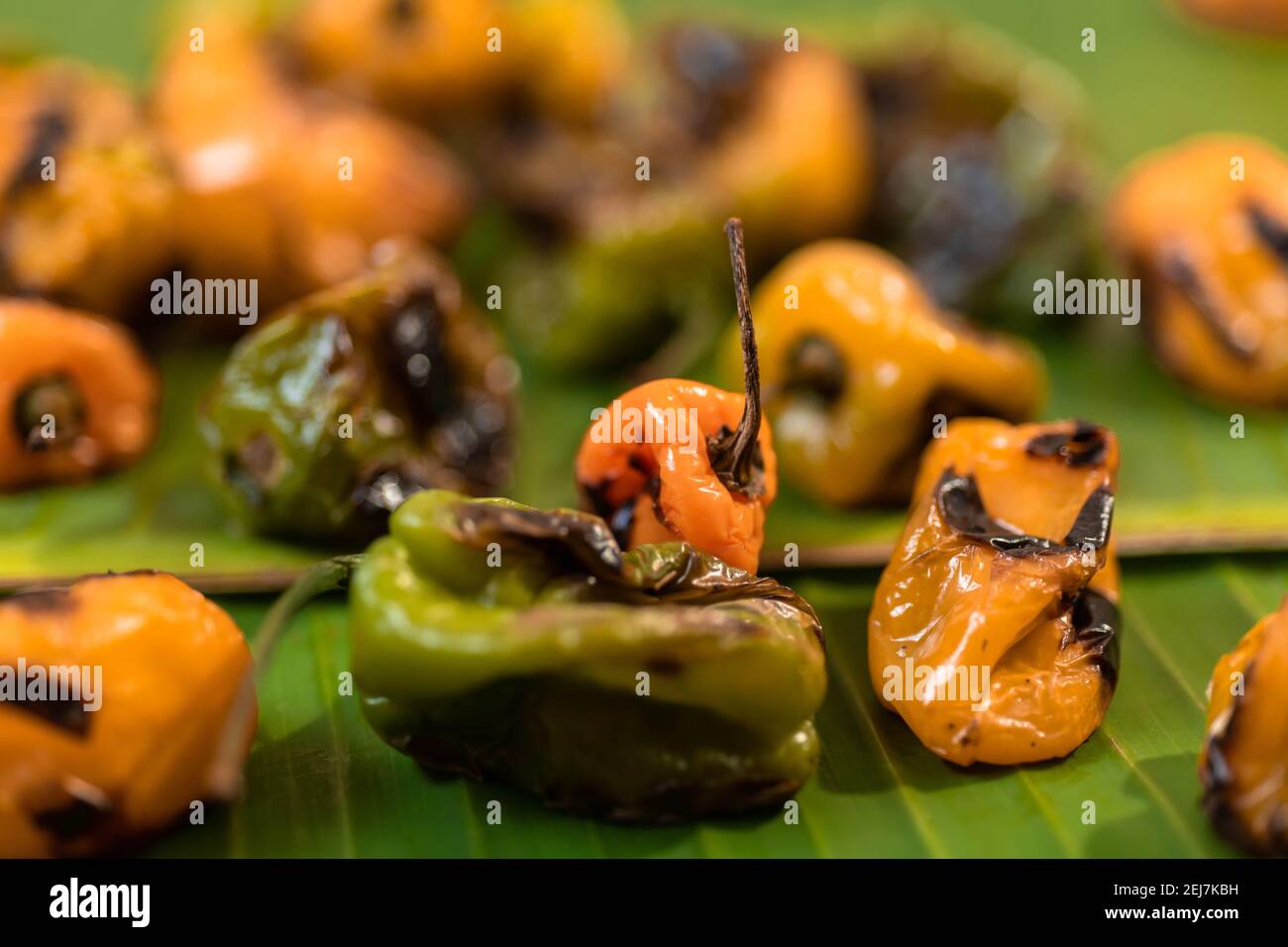 lightly burned habanero peppers for spicy Stock Photo - Alamy