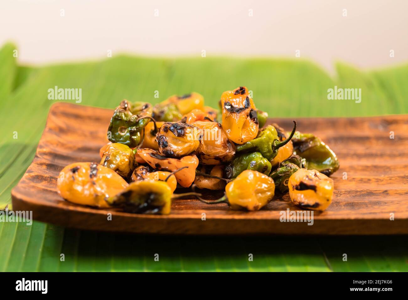 lightly burned habanero peppers for spicy Stock Photo - Alamy