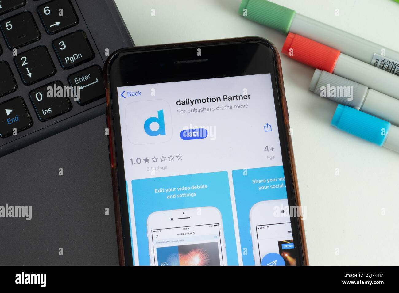 New York, USA - 17 February 2021: dailymotion Partner mobile app icon ...