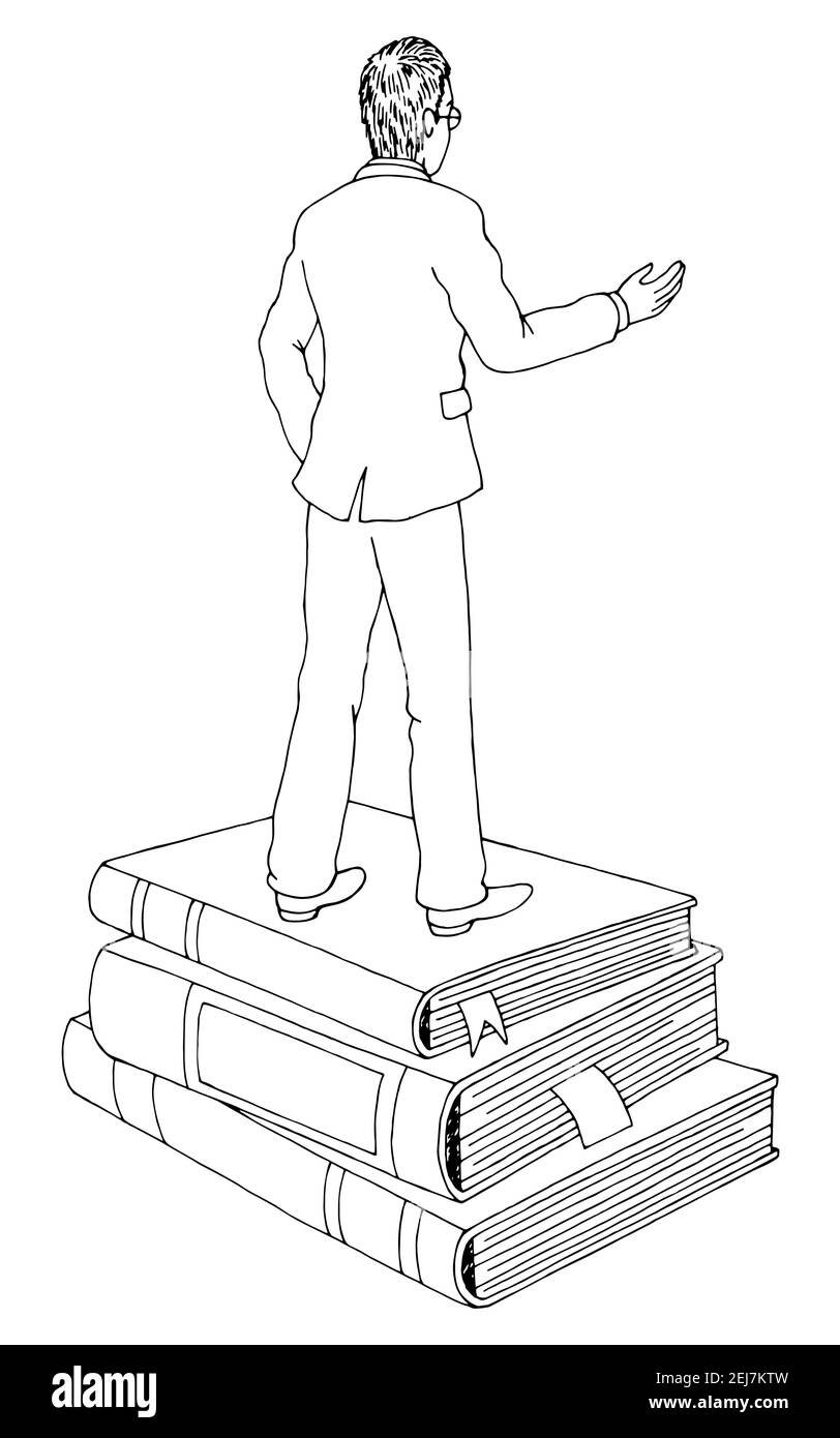 Man on books stack Cut Out Stock Images & Pictures - Alamy