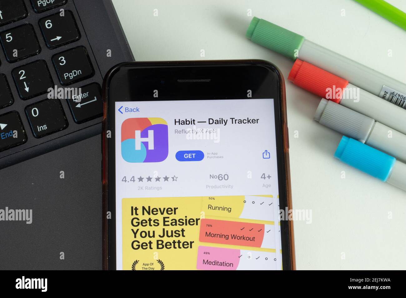 New York, USA - 17 February 2021: Habit Daily Tracker mobile app icon ...