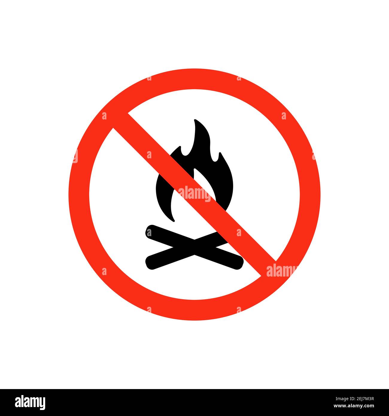 Stop bonfire icon. No fire burn black symbol. Prohibited sign. Vector ...