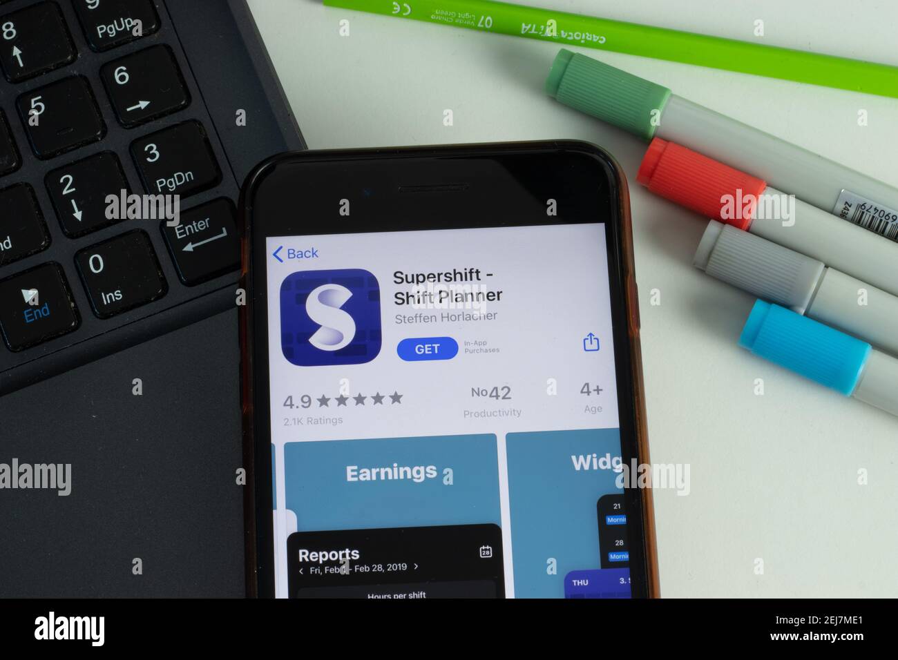 New York, USA - 17 February 2021: Supershift Shift Planner mobile app ...