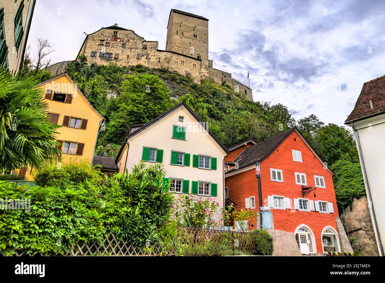 View of sargans castle hi-res stock photography and images - Alamy