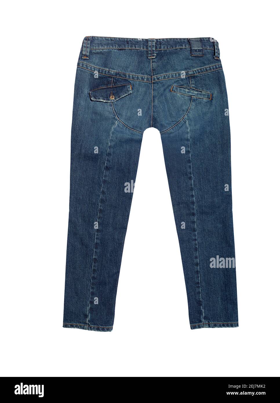 Blue Jeans on white background studio shot Stock Photo - Alamy