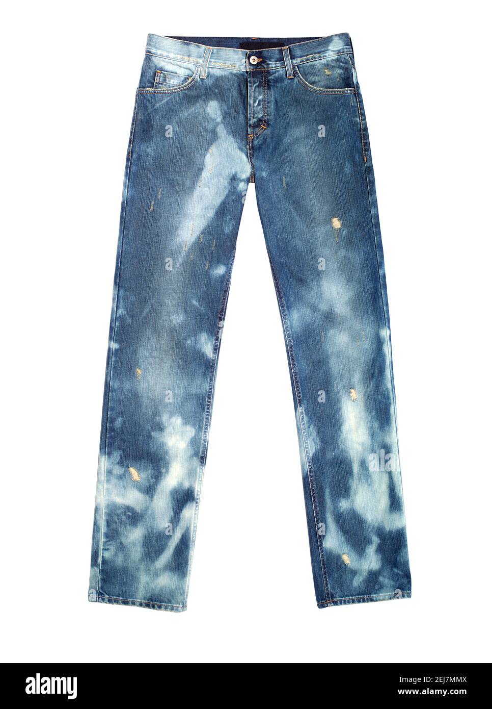 Blue Jeans on white background studio shot Stock Photo - Alamy