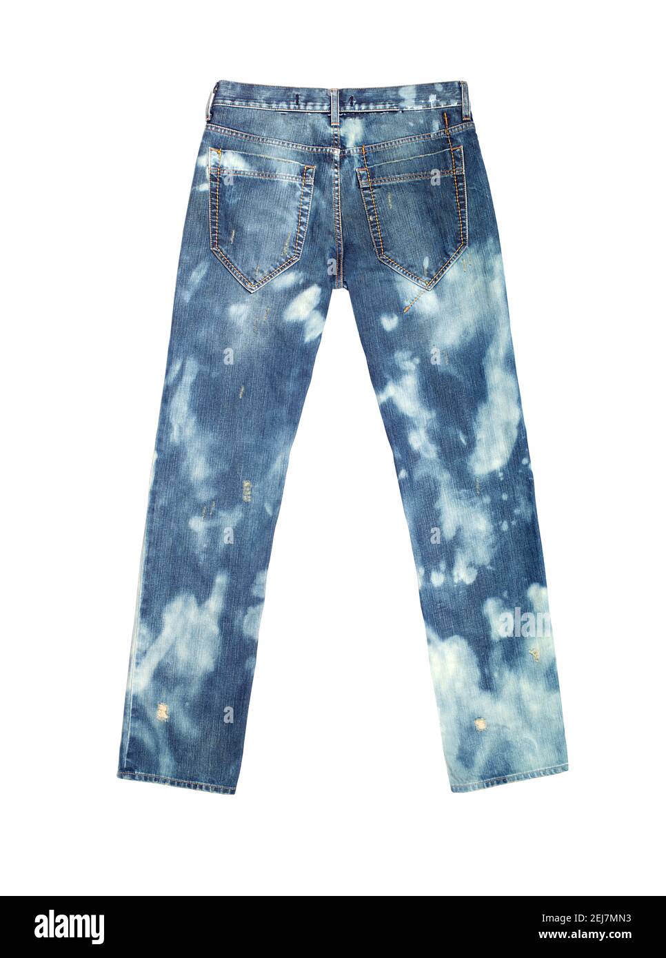Blue Jeans on white background studio shot Stock Photo - Alamy
