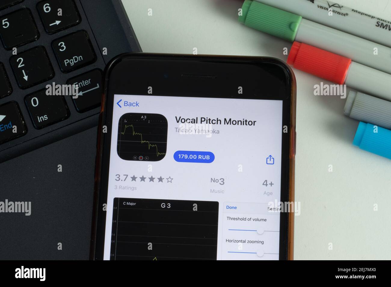 New York, USA - 17 February 2021: Vocal Pitch Monitor mobile app icon ...