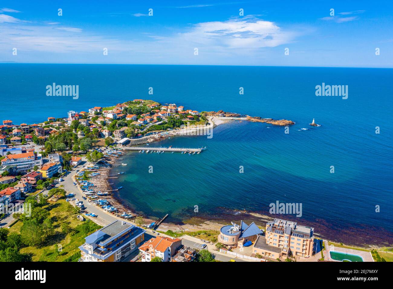 Aerial view of Bulgarian seaside town Ahtopol Stock Photo - Alamy