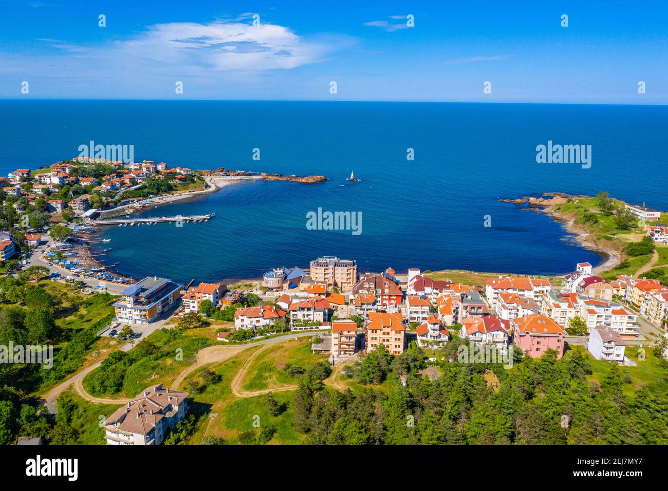 Aerial view of Bulgarian seaside town Ahtopol Stock Photo - Alamy