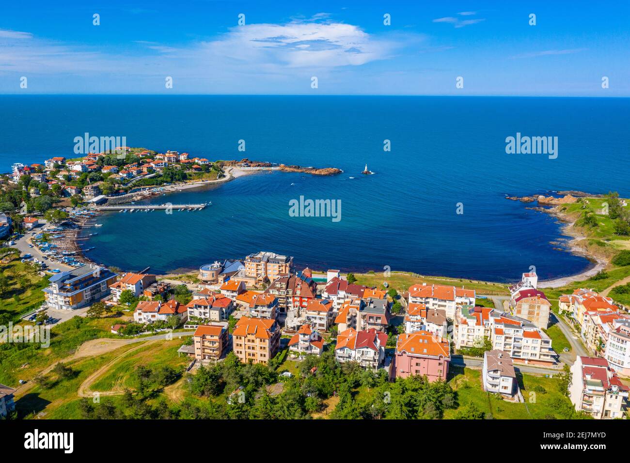 Aerial view of Bulgarian seaside town Ahtopol Stock Photo - Alamy