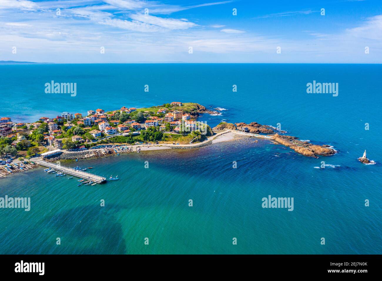 Aerial view of Bulgarian seaside town Ahtopol Stock Photo - Alamy