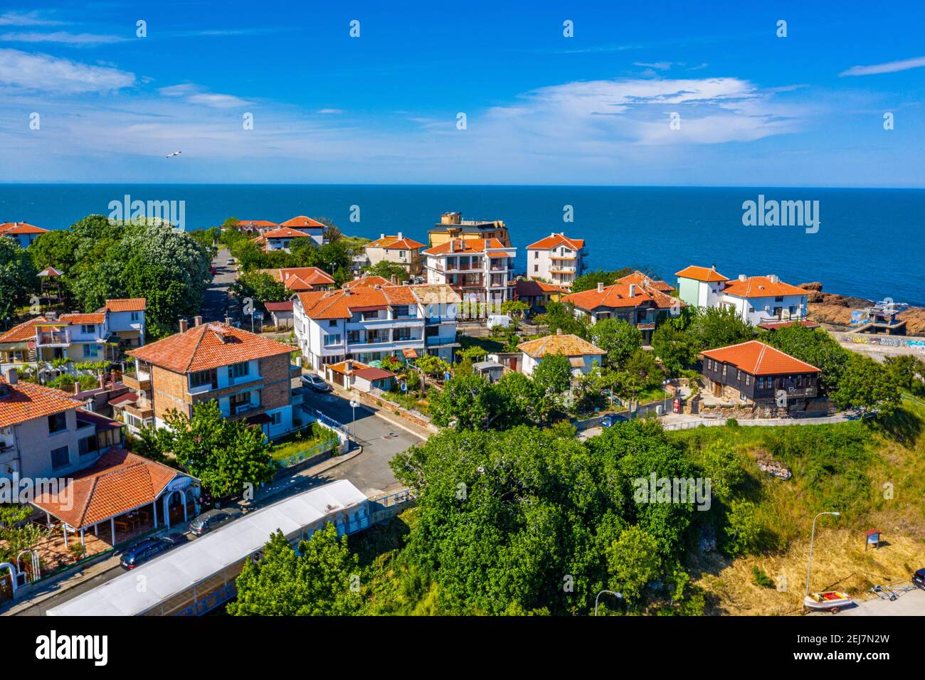 Aerial view of Bulgarian seaside town Ahtopol Stock Photo - Alamy
