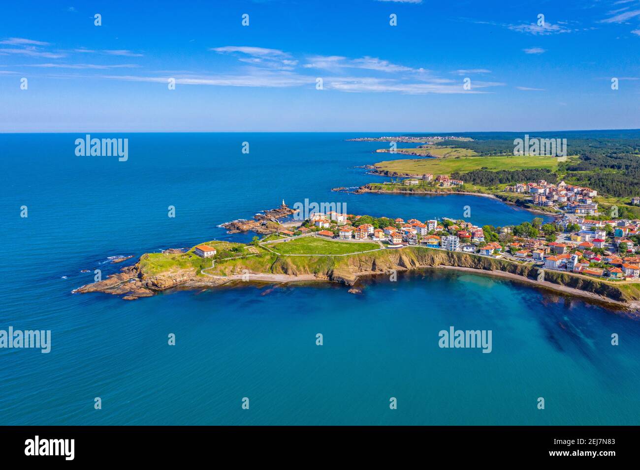 Aerial view of Bulgarian seaside town Ahtopol Stock Photo - Alamy