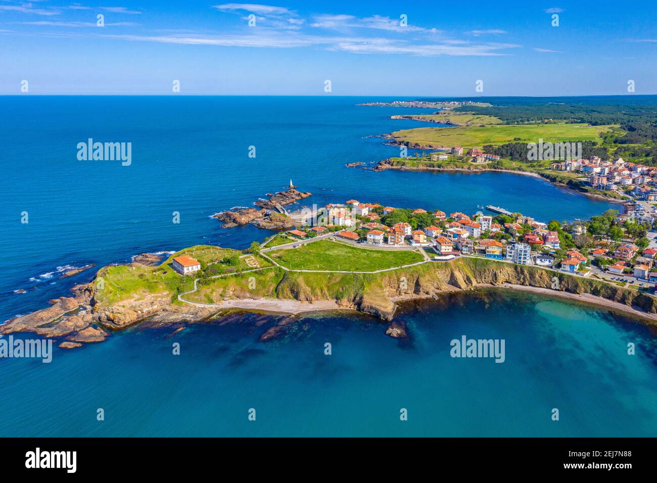 Aerial view of Bulgarian seaside town Ahtopol Stock Photo - Alamy