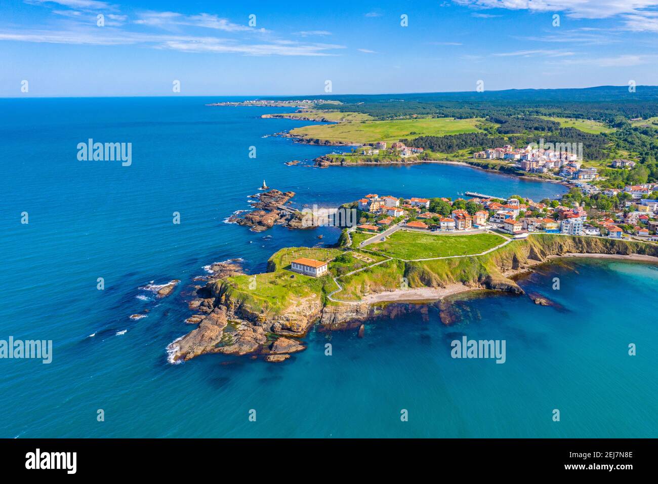Aerial view of Bulgarian seaside town Ahtopol Stock Photo - Alamy